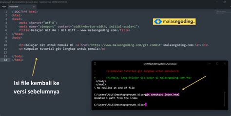 Tutorial Git 6 Membatalkan Revisi Git Malas Ngoding