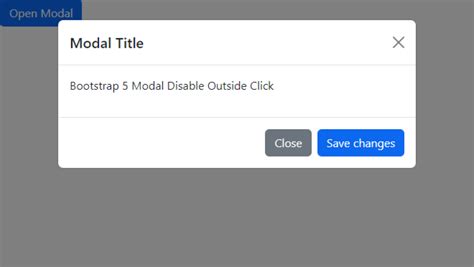 Bootstrap 5 Modal Disable Outside Click Bootstrap Example