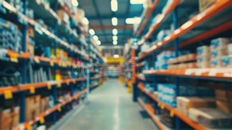 Modern Hardware Shop Interior With Abstract Unfocused Background Stock