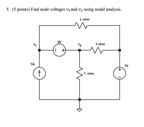 solved 5 5 points find node voltages viand v2 using nodal