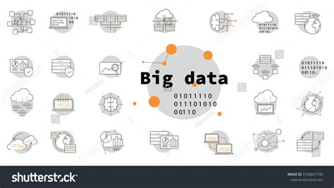 Big Data Icon Set Data Analysis Stock Vector Royalty Free 1558867100