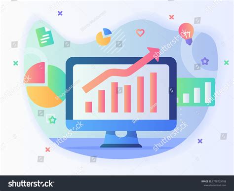 Business Monitoring Graph Chart Analysis Modern Stock Vector Royalty Free 1778729108