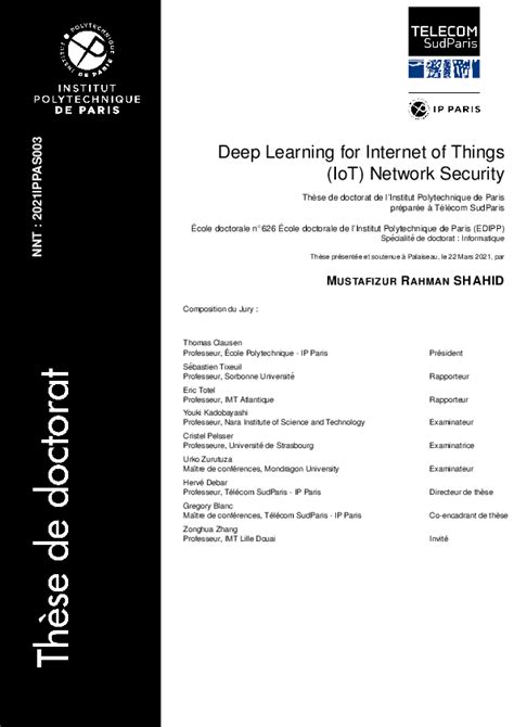 pdf deep learning for internet of things iot network security