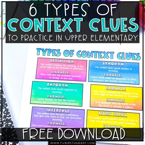 6 Types Of Context Clues To Practice Fun In 5th Grade And More