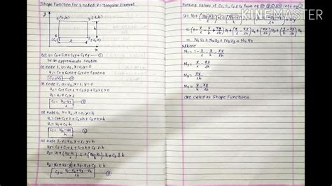shape functions for 4 noded rectangular element youtube