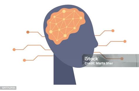 Ai 아이콘입니다 인공지능 신경망을 가진 디지털 두뇌 사이버네틱스 미래공학 로봇 공학 머신러닝 분석 정보 벡터 플랫 일러스트