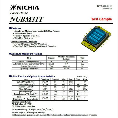 Nichia Nubm31t 455nm 450nm 95w Blue Laser Array Bank 20pcs 450nm 4 75w Diodes Beamq