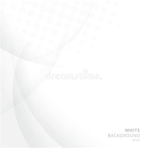 Abstract White Background With Circle And Curve And Halftone Texture With Copy Space Stock