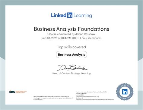 johan rossouw on linkedin certificate of completion