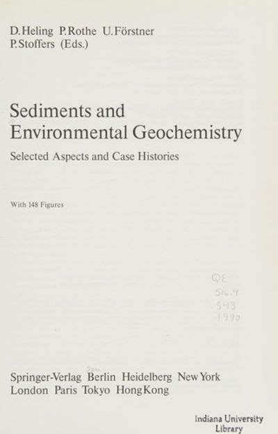 Sediments And Environmental Geochemistry An Introduction To Anna A Language For Specifying