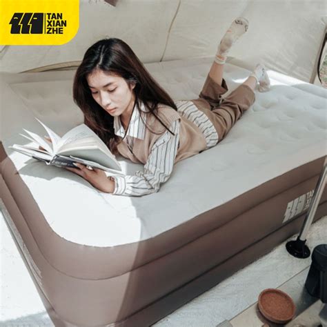 Tanxianzhe 공기 주입식 침대 레이지 에어 쿠션 침대 야외 캠핑 텐트 매트리스 높이 조절 더블 에어 쿠션 방습