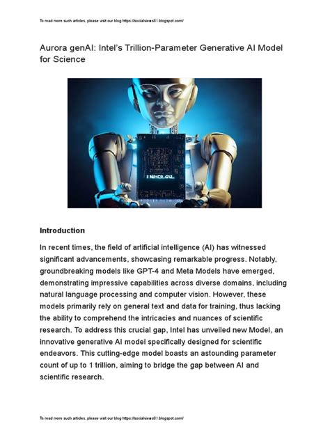 Aurora Genai Intels Trillion Parameter Generative Ai Model For