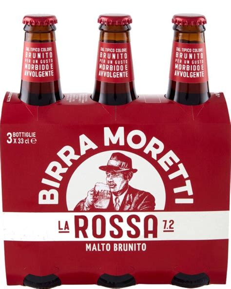 Birra Moretti La Rossa Bock Rossa Cl 33 X 3 Bottiglie Vetro