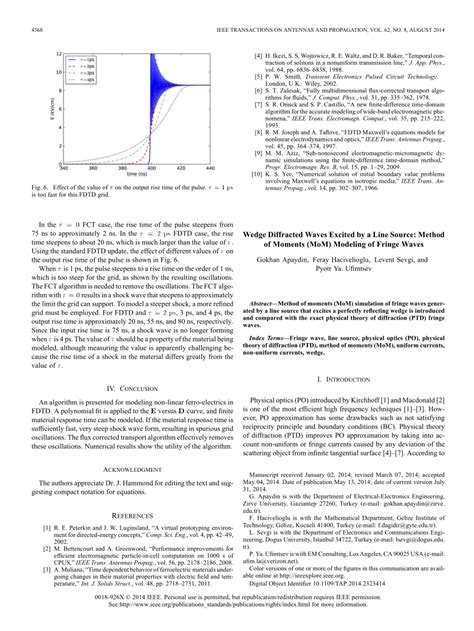 Pdf Wedge Diffracted Waves Excited By A Line Source Method Of