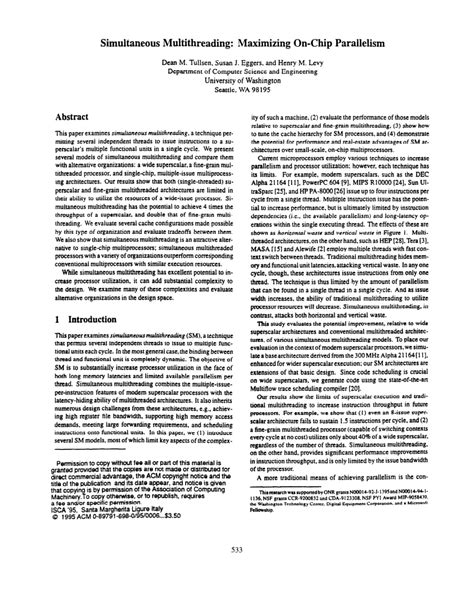 Pdf Retrospective Simultaneous Multithreading Maximizing On Chip
