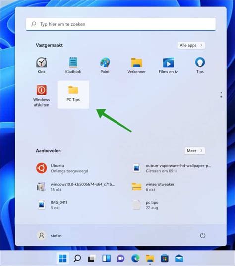 Een Map Vastmaken Aan Het Startmenu In Windows 11