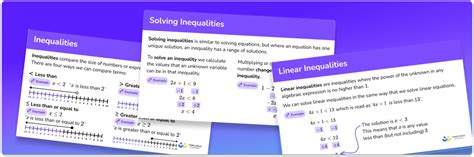 GCSE Revision Cards Inequalities