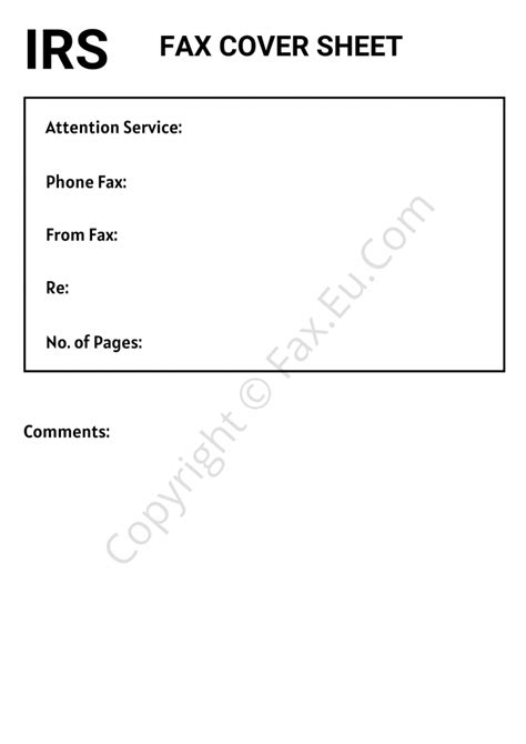 IRS Fax Cover Sheet Printable And Editable Free Fax Cover Sheet