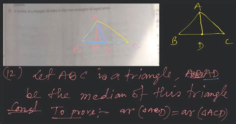 [solved] Show That A Median Of A Triangle Divides It Into Two Triangles O