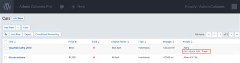 the primary column admin columns