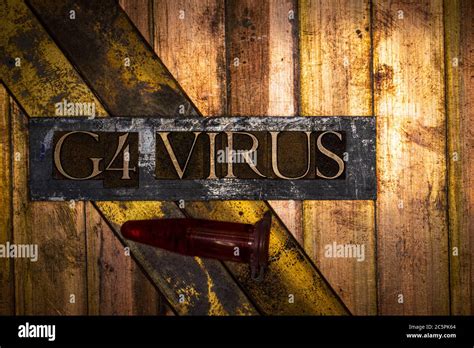 G4 Virus Text Formed With Real Authentic Typeset Letters On Vintage
