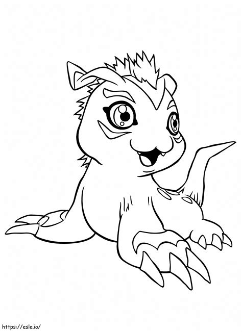 Gomamon Sitting Coloring Page