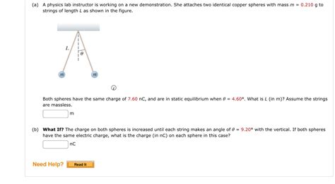 Solved A A Physics Lab Instructor Is Working On A New Chegg Com