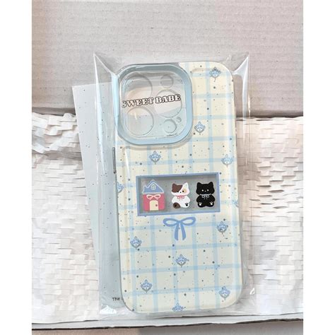 Ốp điện Thoại Trong Suốt Mềm Ins Blue Check Cat Attern Chống Rơi Cho Iphone 16 Promax 15 Promax