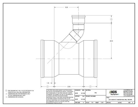 24 X 8 N 12 Dual Wall Tee Wye Nyloplast Detail