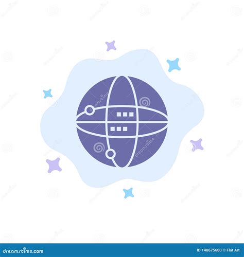 World Internet Computing Globe Blue Icon On Abstract Cloud