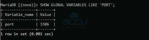 how can i determine the port on which mysql mariadb is running on an