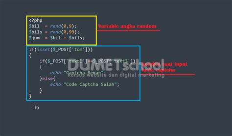 Cara Membuat Kode Captcha Di Php Kursus Web Design Private Online 1 On 1‎ Dumet School