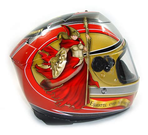 Greek Custom Painted Helmet Greek Gods Ares Athena