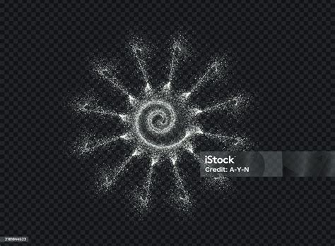 백색 소금 또는 설탕 가루 날아다니는 먼지 입자 광선이 있는 나선형 모양의 먼지 입자 질감의 결정 모래 또는 밀가루의 으깬 과립 엎질러진 분말의 벡터 그림입니다 0명에 대한