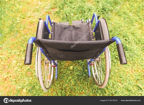 Empty Wheelchair Standing Grass Hospital Park Waiting Patient Services