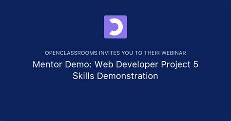 Mentor Demo Web Developer Project 5 Skills Demonstration Openclassrooms