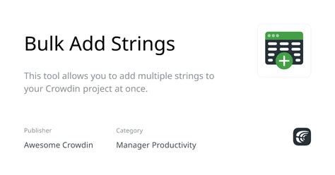 Bulk Add Strings Crowdin Marketplace