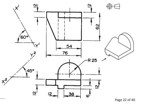 Solved Views Are Given Of A Machined Detail Draw Them In Chegg