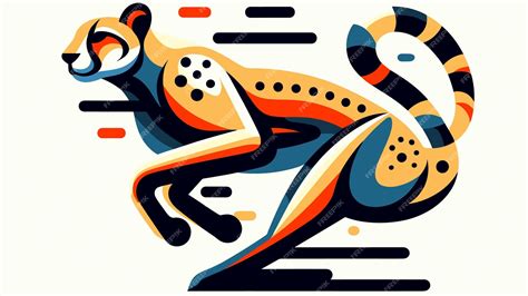 Premium Vector Vector Wild Cheetah Running Illustration