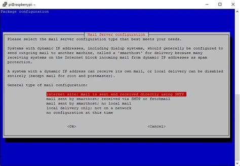 setup exim4 to send email from terminal with raspberry pi with examples