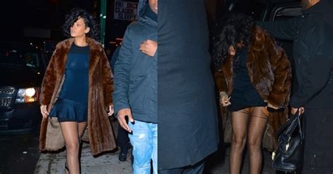 치마 너무짧아 리한나 아슬아슬 속옷노출 위기