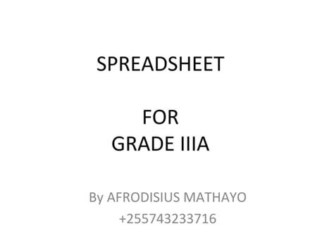 Introduction To Spreadsheets Pdf