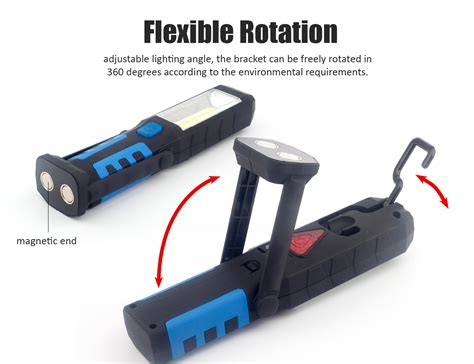 Handheld Led Work Light Torch In Cob Side Flashlights Magnetic Rechargeable Freshine