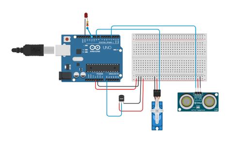 Circuit Design Diego Cano 2 Sensores Temperatura Y Distancia Tinkercad