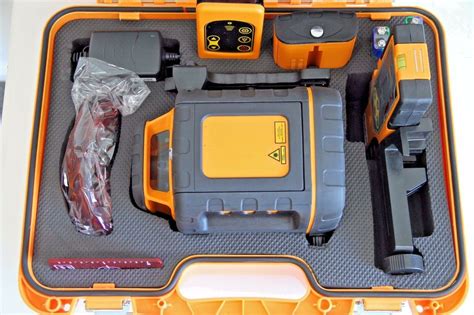 Rotary Laser Level Red Beam Self Leveling Rotating And Receiver Remote C