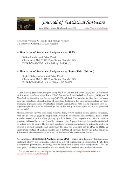 Pdf A Handbook Of Statistical Analyses Using Spss