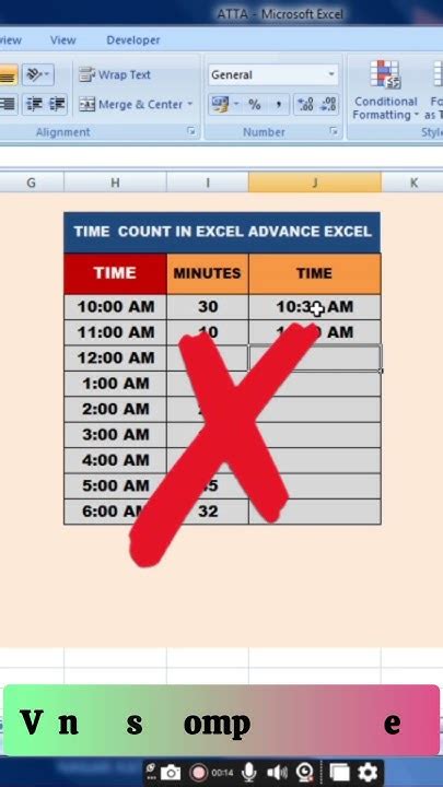 Time Count Function In Ms Excel Ms Excel Vanktesh Computer Center Shorts Youtube