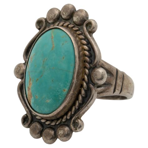 Large 1960s Gold Turquoise Sapphire Cocktail Ring At 1stdibs