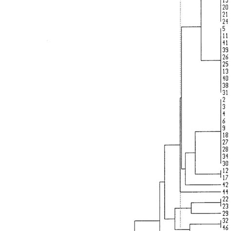 Upgma Dendrogram Relative To The Jaccard Similarity Matrix Based On