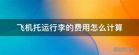 飞机托运行李的费用怎么计算 飞机 易坊